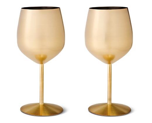 Crofton Stainless Steel Wine or Cocktail Glass Set - Aldi — USA ...