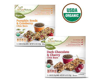 SimplyNature Organic Chia Seed Bars - Aldi - US - Specials archive