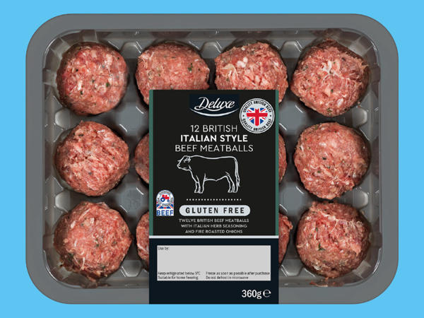 Deluxe 12 Italian-Style British Beef Meatballs - Lidl - Great Britain ...