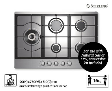 75cm Stainless Steel Gas Cooktop - Aldi - Australia - Specials archive