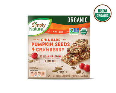 SimplyNature Organic Chia Seed Bars - Aldi - US - Specials archive
