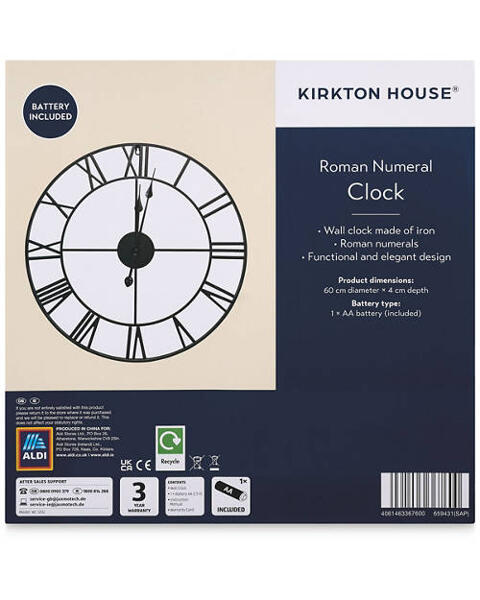 Roman Numeral Clock - Aldi - Great Britain - Specials archive