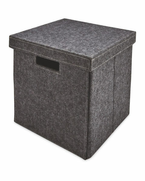Dark Grey Felt Storage Cube - Aldi - Great Britain - Specials archive