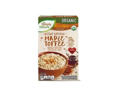 Simply Nature Organic Maple Toffee or Gingerbread Instant Oatmeal ...