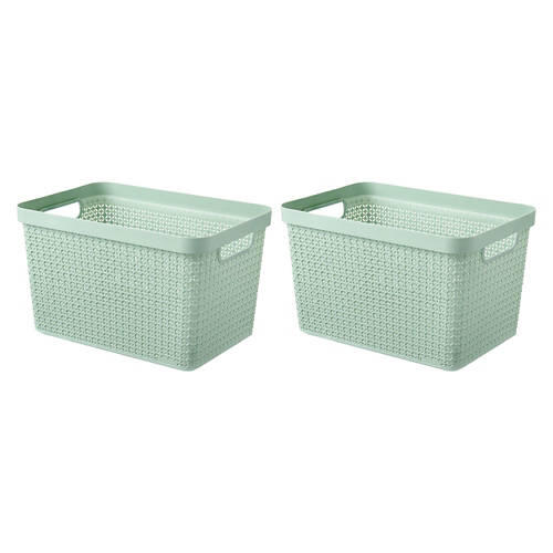 2 Pack Medium Storage Baskets, Green - Aldi - US - Specials archive