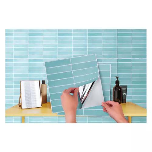 4 Pack Peel & Stick Wall Tiles, Blue - Aldi - US - Specials archive