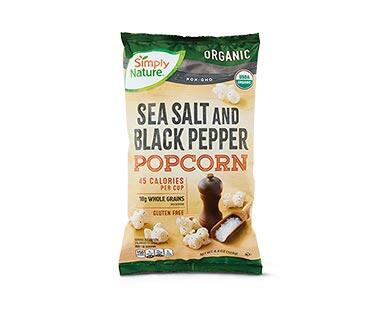 Simply Nature ORGANIC White Cheddar or Sea Salt & Black Pepper Popcorn ...
