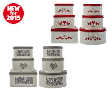 Premium Galvanized Nestable Cake Tins - Aldi - Ireland - Specials archive