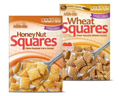 Millville Honey Nut or Wheat Squares Cereal - Aldi - US - Specials archive