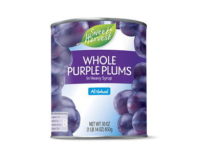 Sweet Harvest Whole Purple Plums - Aldi - US - Specials archive
