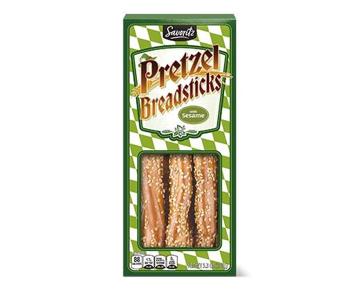 Savoritz Pretzel Breadsticks Sea Salt or Sesame - Aldi - US - Specials ...