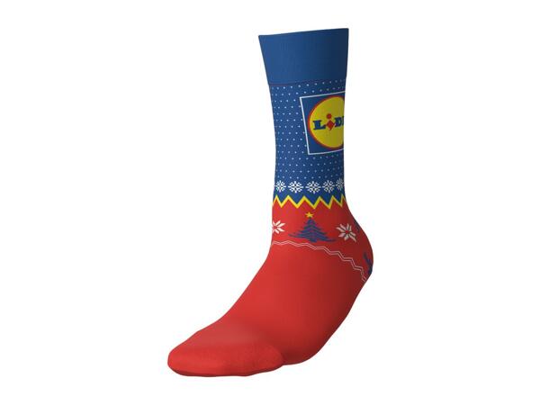 Adults' Blue & Red Lidl Christmas Socks - Lidl - Great Britain ...