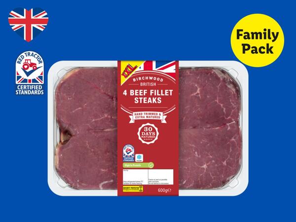 Birchwood 4 British Beef Fillet Steaks - Lidl - Great Britain ...