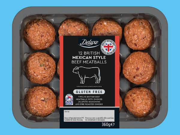 Deluxe 12 Mexican-Style British Beef Meatballs - Lidl - Great Britain ...