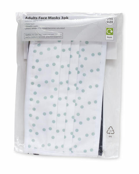 Dot Adult Face Mask 3 Pack - Aldi - Great Britain - Specials archive