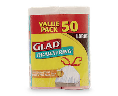 Glad Drawstring Kitchen Tidy Bags Large 50pk - Aldi - Australia ...