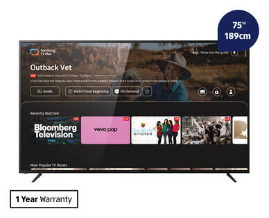 Bauhn 75" 4K Ultra HD TV powered by Tizen - Aldi - Australia - Specials ...