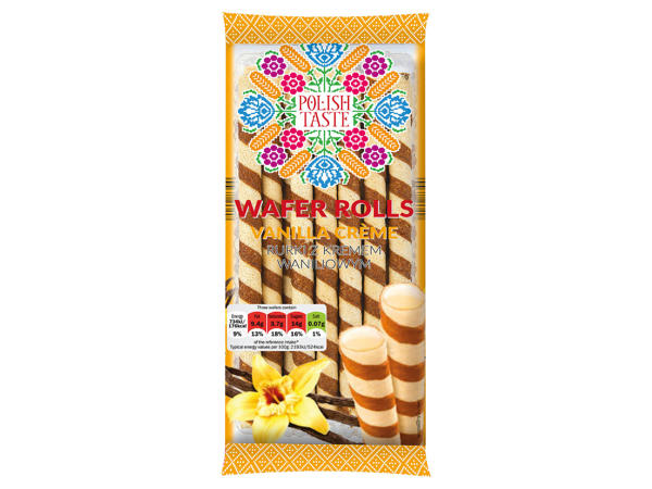 Wafer Rolls with Vanilla Cream - Lidl - Northern Ireland - Specials archive
