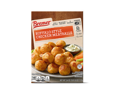 Bremer Buffalo Style Chicken or Mushroom & Swiss Beef Meatballs - Aldi ...