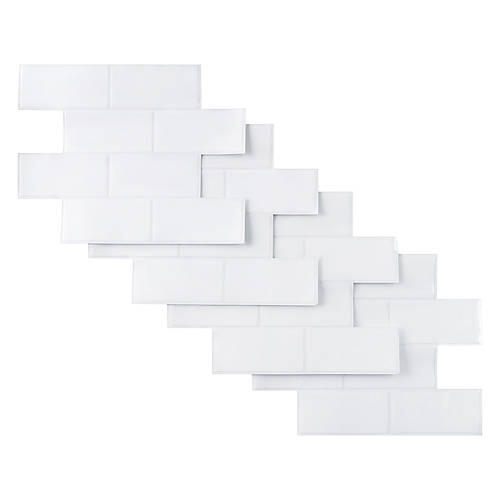 4 Pack Peel & Stick Wall Tiles, White - Aldi - US - Specials archive