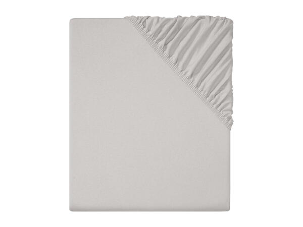 Livarno Home Fitted Sheet Pure Cotton 16 - Naturally Soft - Double ...