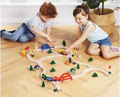 70pc Wooden Train Set - Aldi - Australia - Specials archive