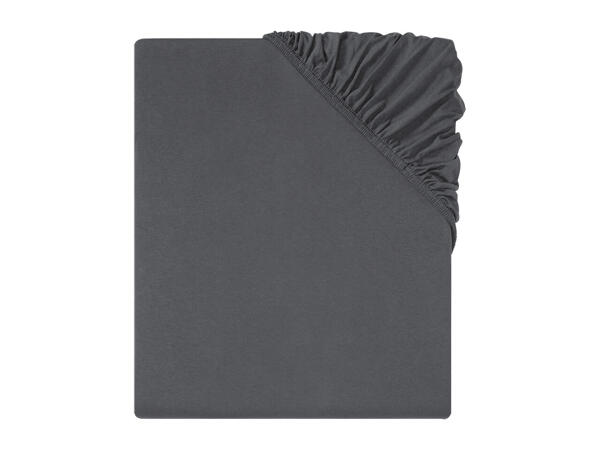 Livarno Home Fitted Sheet Pure Cotton 16 - Naturally Soft - Double ...