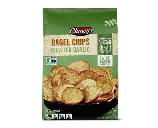 Clancy's Roasted Garlic or Sea Salt Bagel Chips - Aldi - US - Specials ...