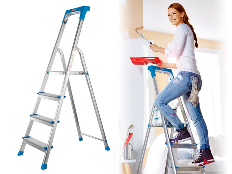 POWERFIX Aluminium Household Step Ladder - Lidl - Northern Ireland ...