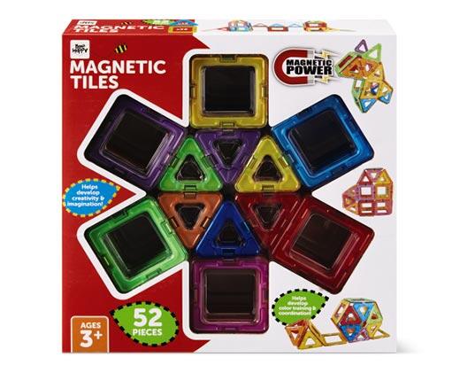 Bee Happy 52-Piece Magnetic Tiles - Aldi - US - Specials archive