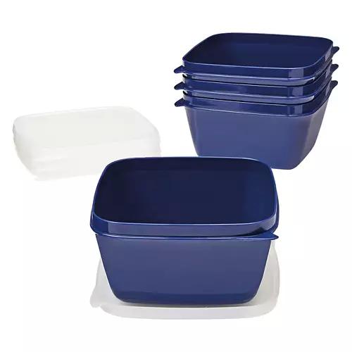 4 Piece Square Food Storage Containers, Navy - Aldi - US - Specials archive