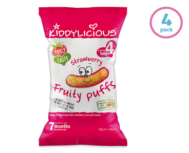 Kiddylicious Multipack Strawberry Fruity Puffs - Aldi - Great Britain ...