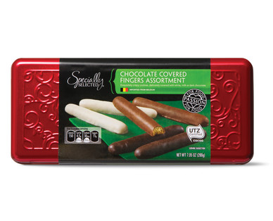 Specially Selected Chocolate Covered Finger Assortment Tin - Aldi - US ...