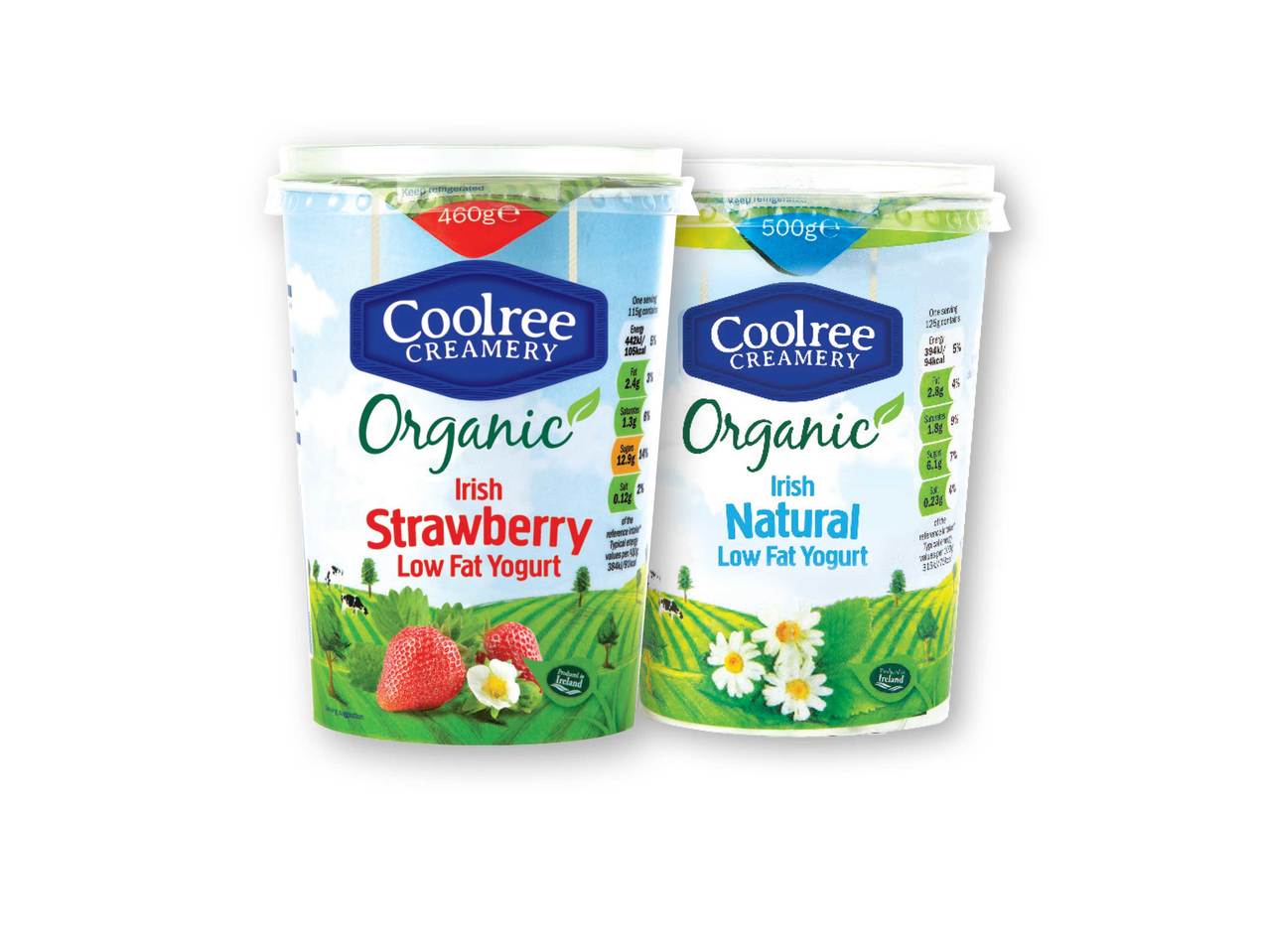 COOLREE CREAMERY(R) Low Fat Strawberry/ Natural Yogurt - Lidl - Ireland ...