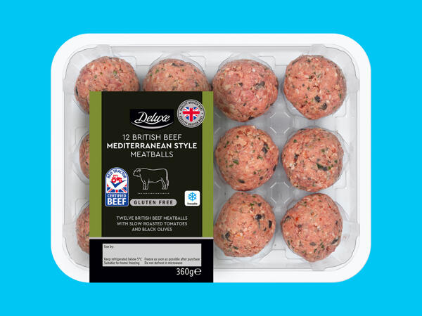 Deluxe 12 British Beef Mediteranean-Style Meatballs - Lidl - Great ...