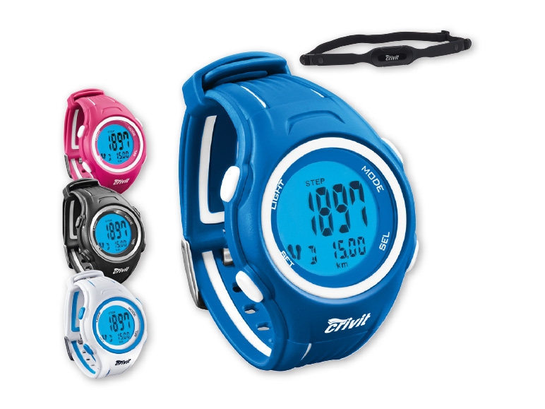 Crivit Heart Rate Monitor Watch with Chest Monitor and Pedometer - Lidl ...