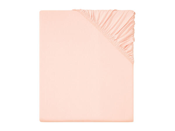 Livarno Home Fitted Sheet Pure Cotton 16 - Naturally Soft - Double ...