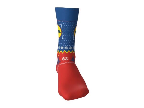 Adults' Blue & Red Lidl Christmas Socks - Lidl - Great Britain ...
