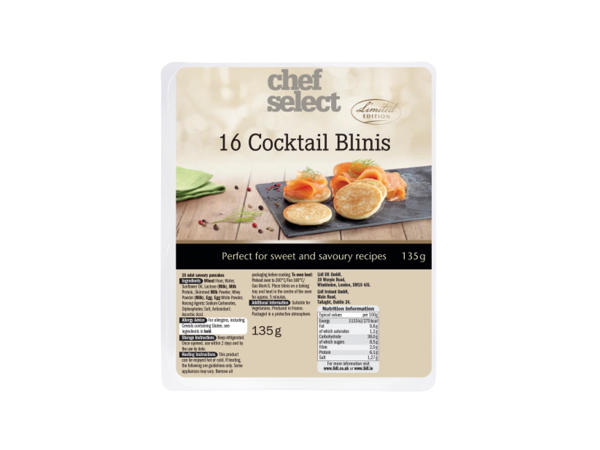Chef Select 16 Cocktail Blinis - Lidl - Great Britain - Specials archive