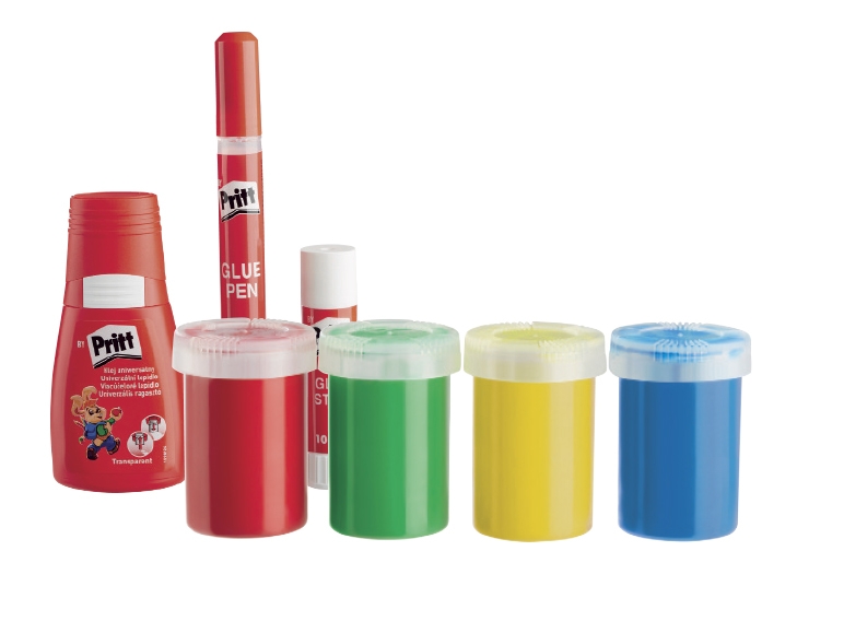PRITT Glue Set or Coloured Finger Paints Set - Lidl - Great Britain ...