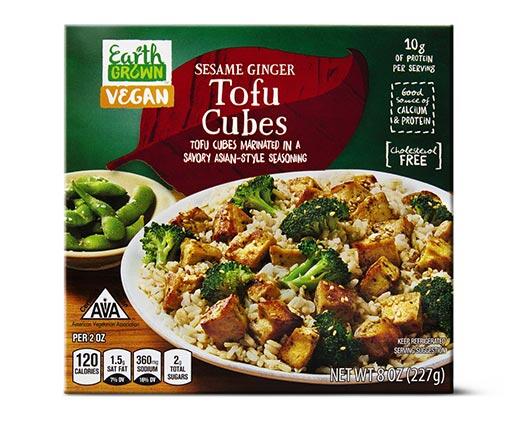 Earth Grown Tofu Cubes BBQ or Sesame Ginger - Aldi - US - Specials archive