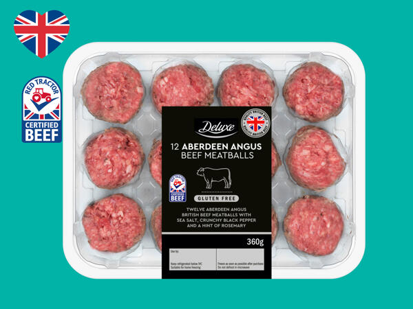Deluxe 12 Aberdeen Angus British Beef Meatballs - Lidl - Great Britain ...