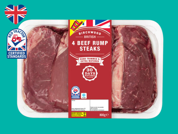 Birchwood 4 British Beef 30-Day Matured Rump Steaks - Lidl - Great ...